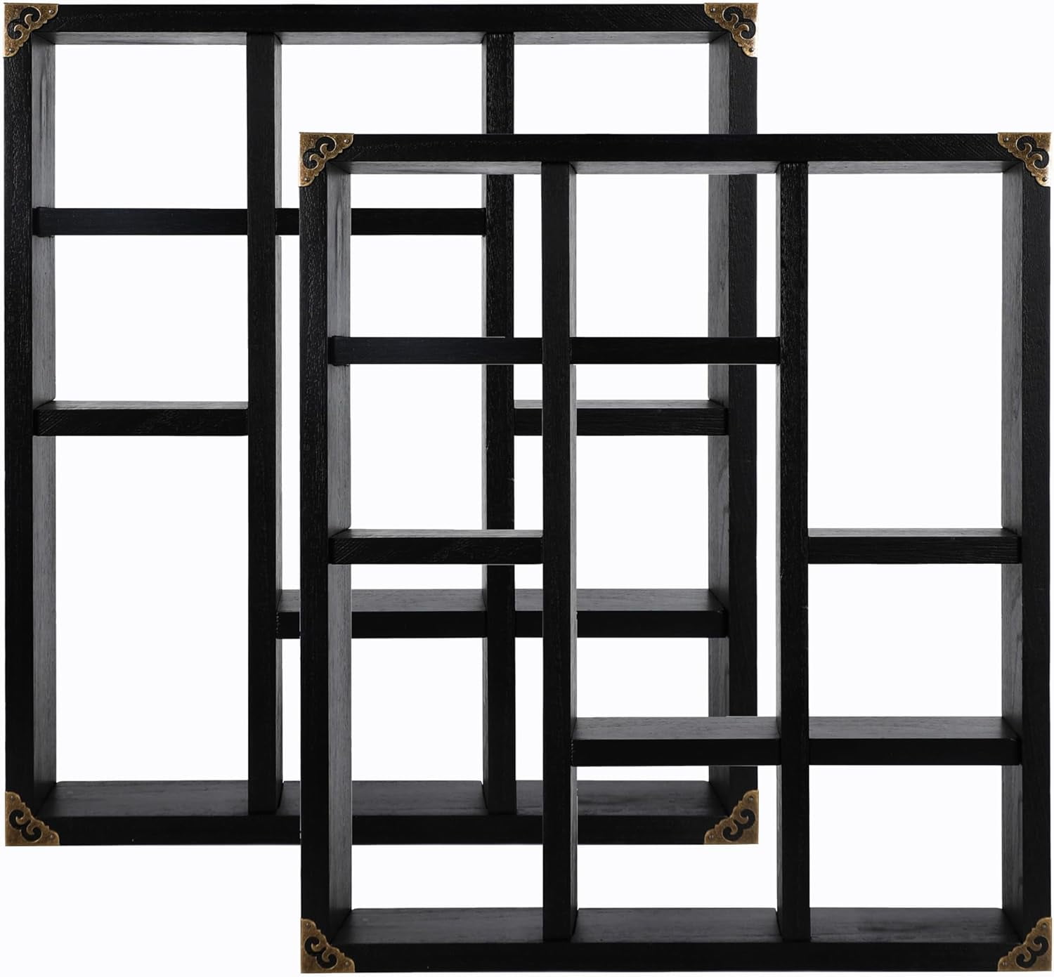 17.7x15.7-Inch Shadow Box Shelf 9-Slot Rustic Floating Shelves Larger ...