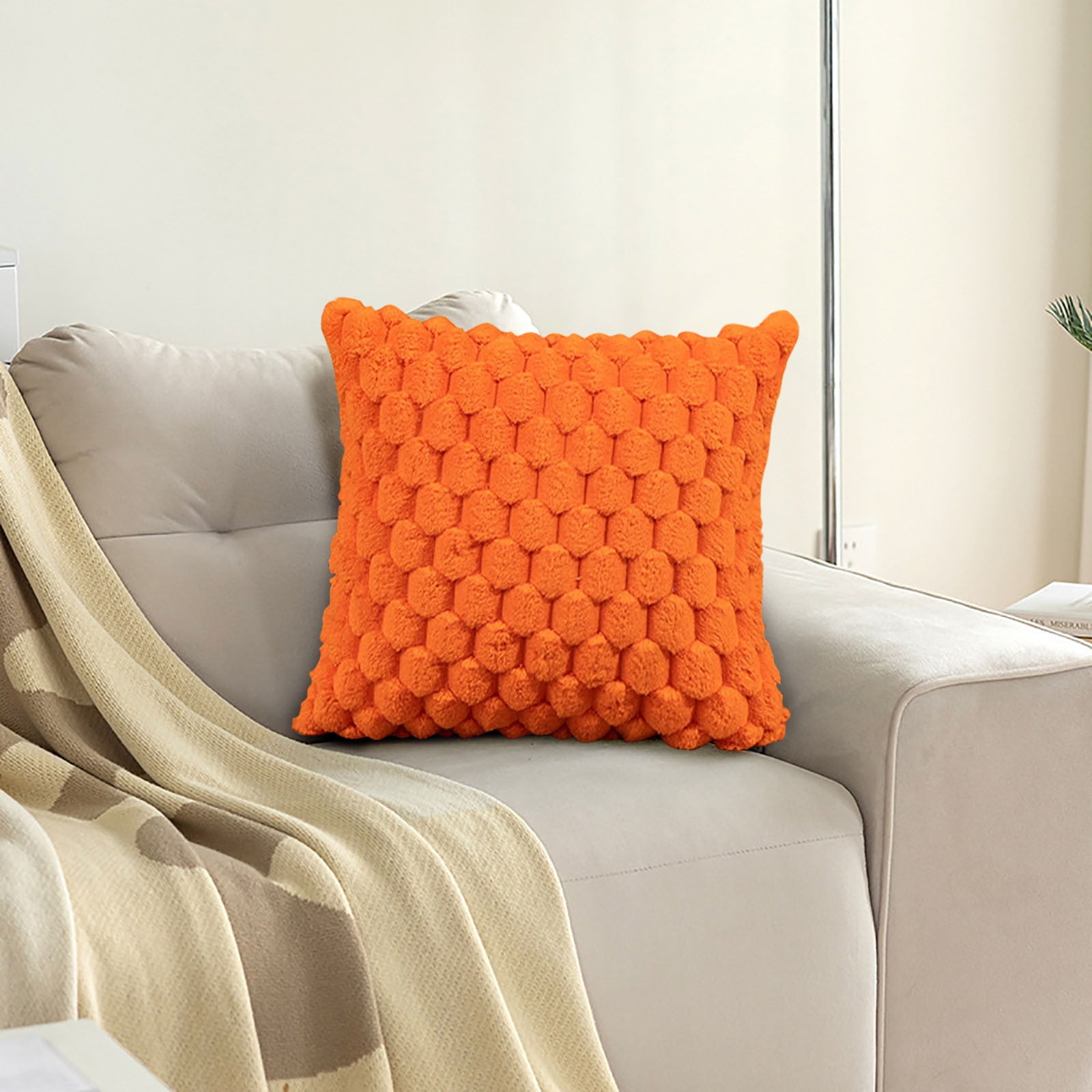 17.7x17.7 Inch Snowflake Velvet Pillowcase, Solid Color Decorative ...