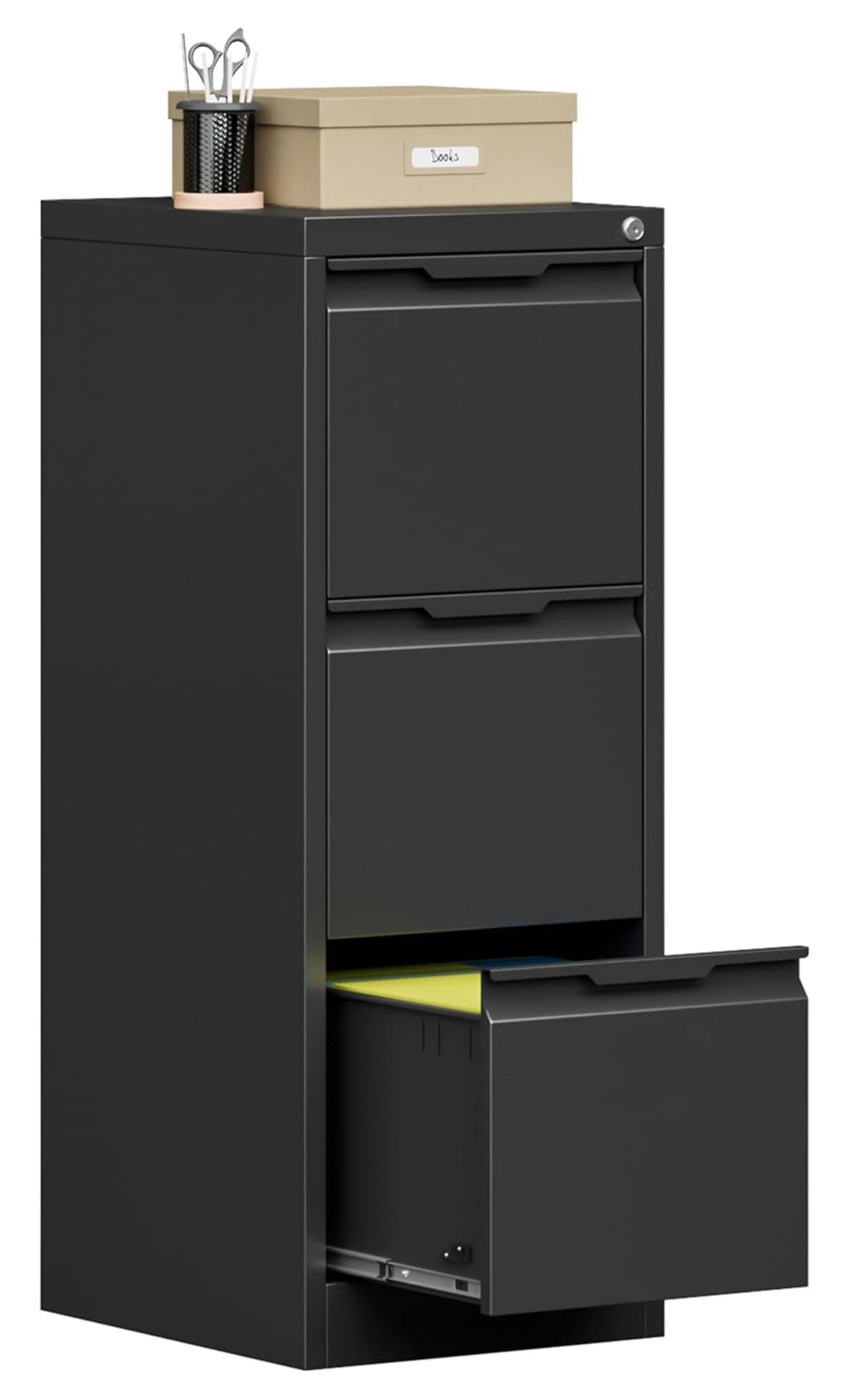 17.8" D File Cabinet, 3 Drawer Metal Filing Cabinets with Lock, Locking ...