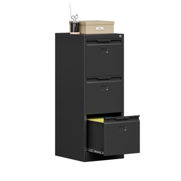 Dextrus Lockable 3-Drawer File Cabinet, Mobile Office Furniture with ...