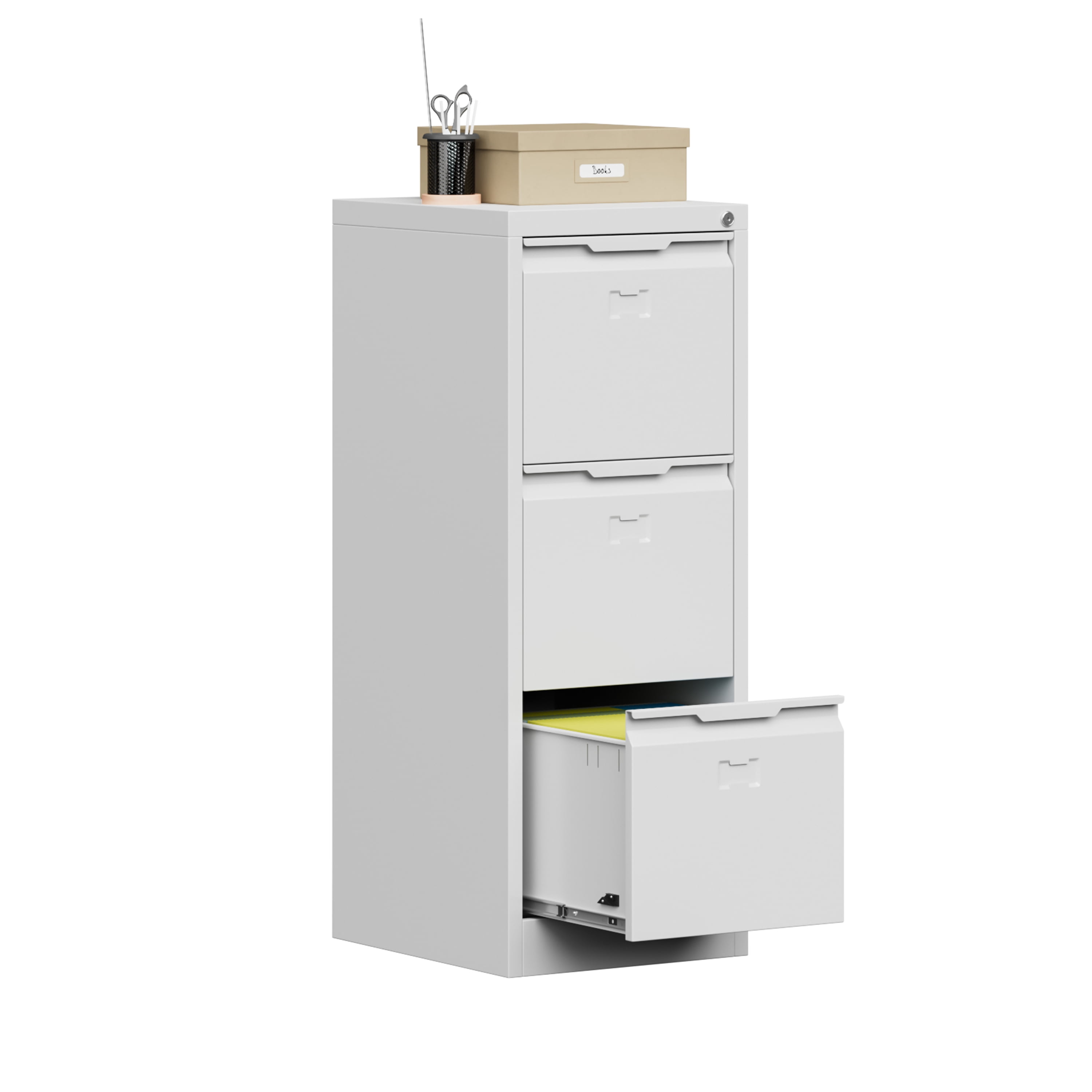 17.8" D File Cabinet, 3 Drawer Metal Filing Cabinets with Lock, Locking ...