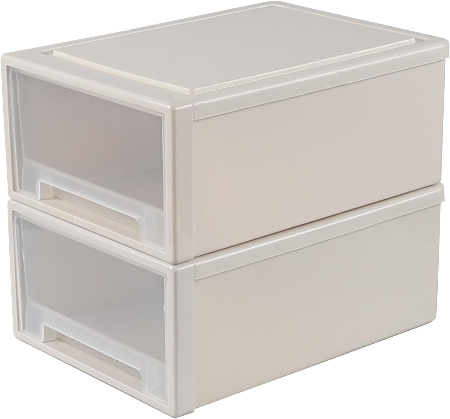17.8 Quart Desktop Stackable Storage Drawers, 2 Pack Plastic Drawer ...