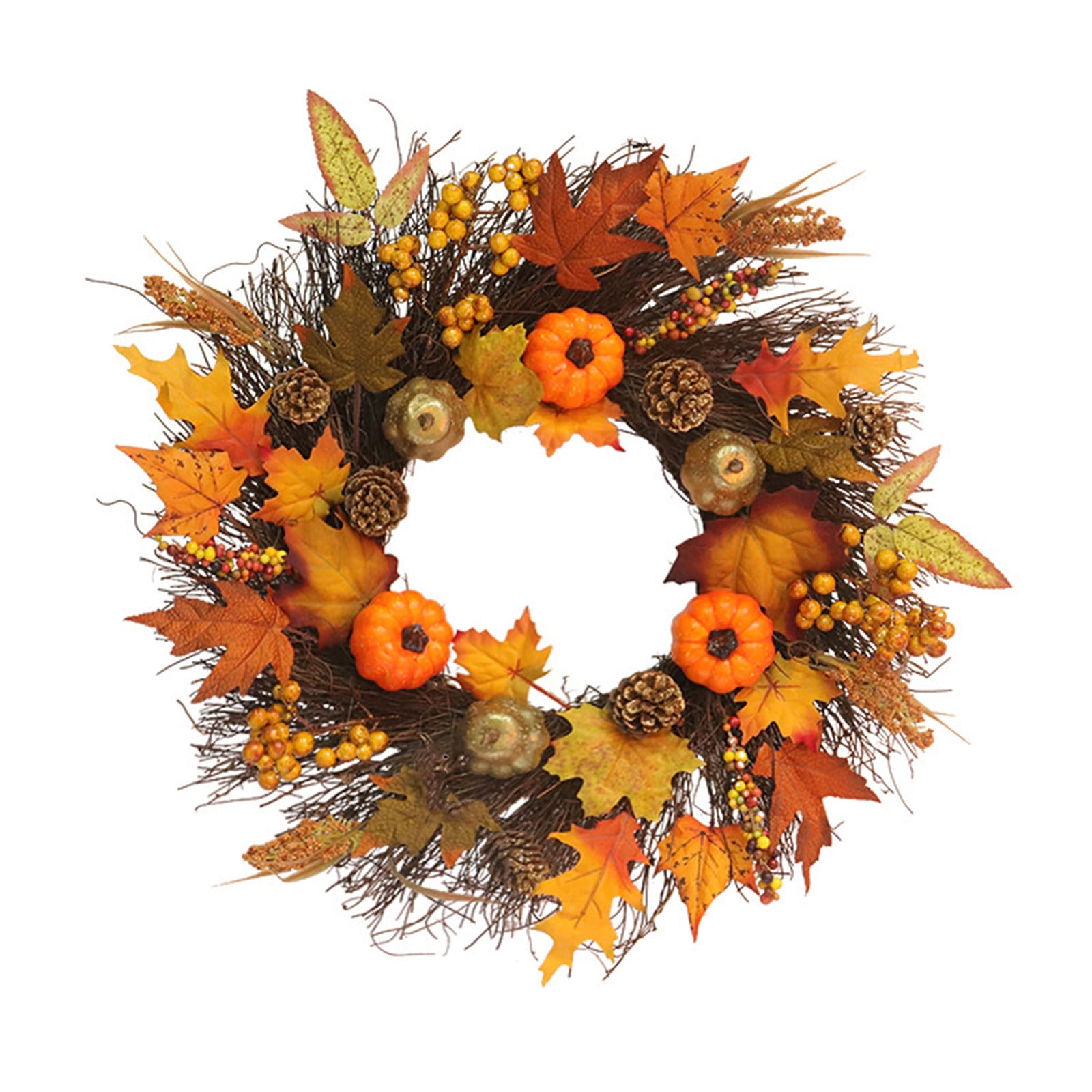 17.8 inch Artificial Fall Wreaths for Front Door Farmhouse Harvest ...