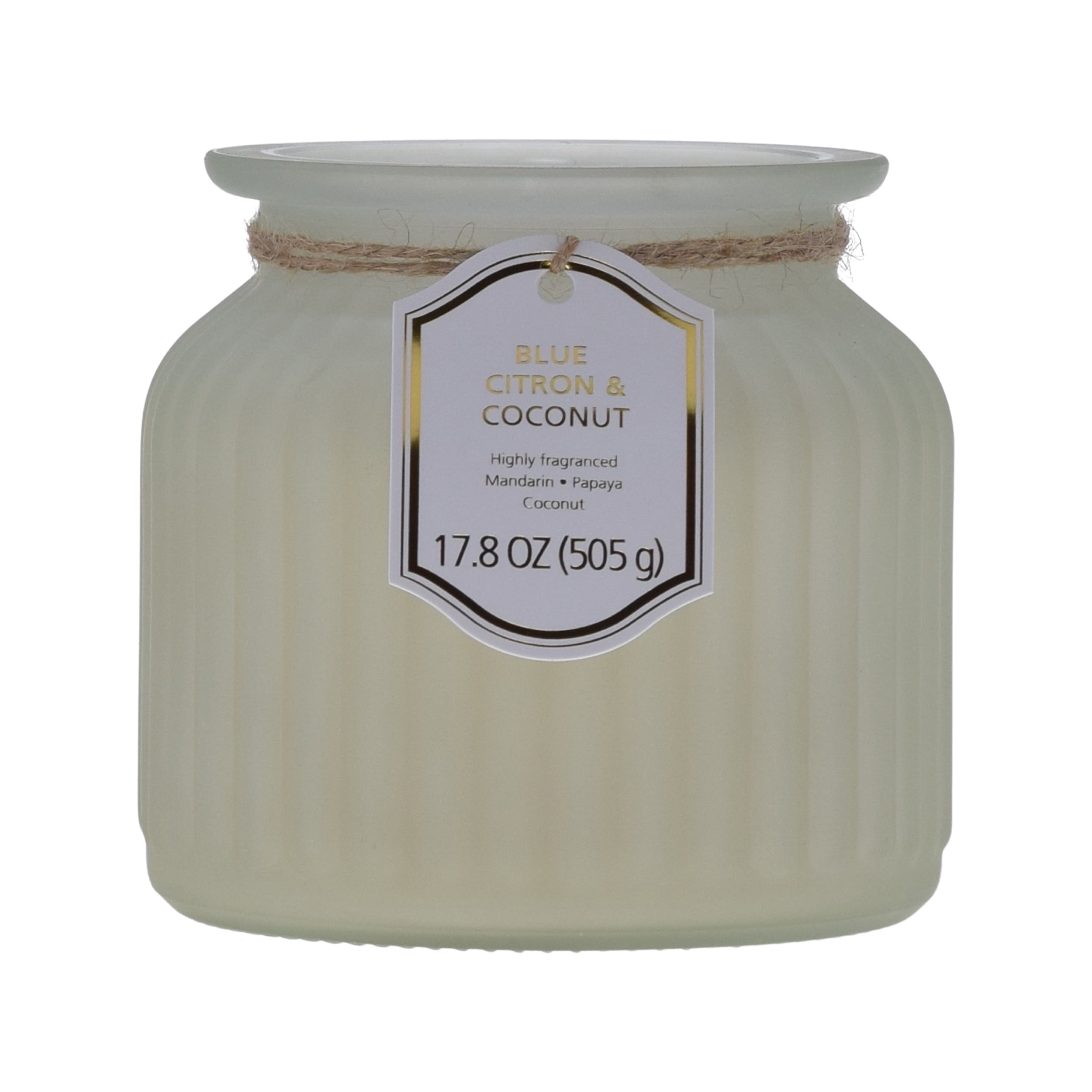17.8 oz Blue Citron & Coconut Scented Ribbed Pagoda Jar - Walmart.com