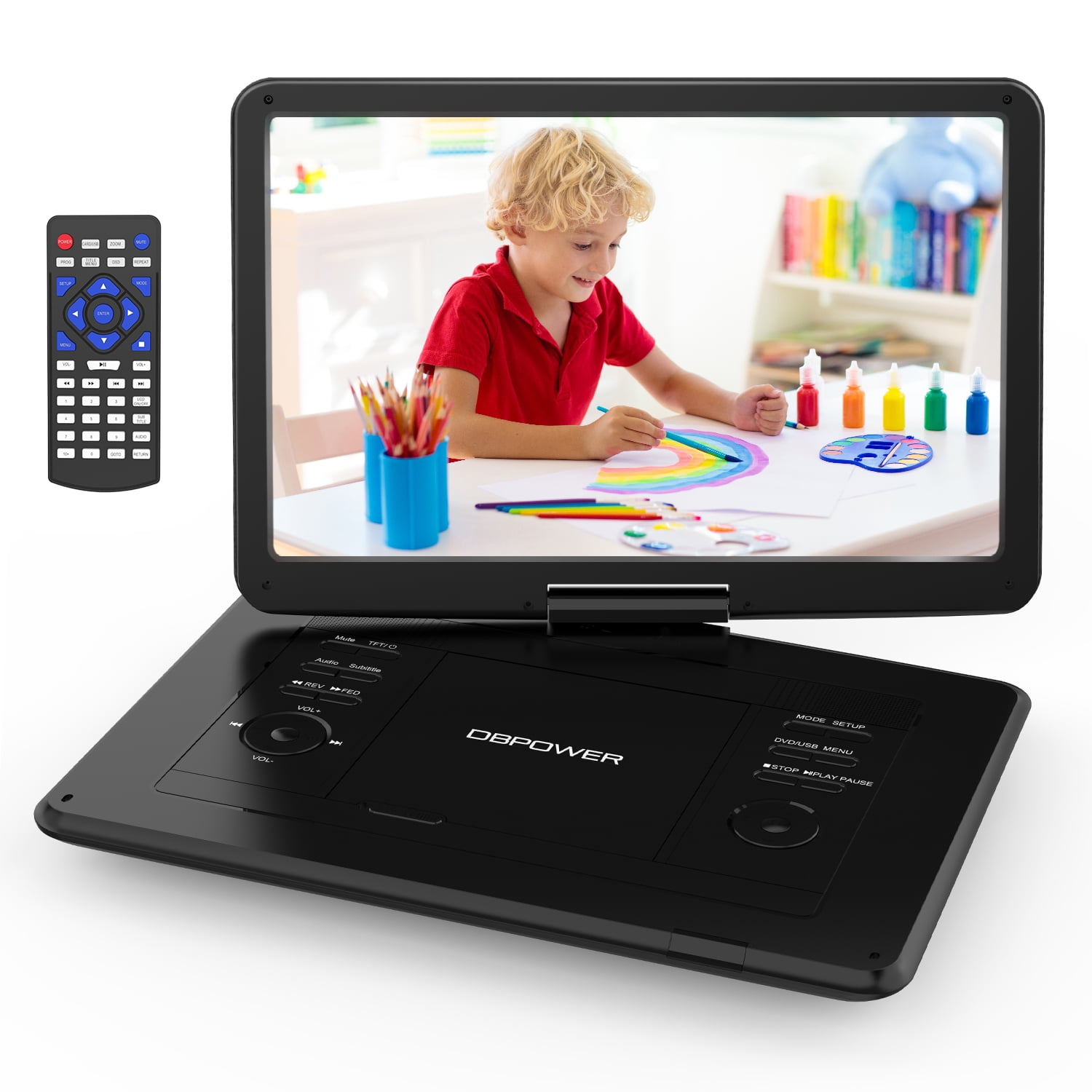 17.9" Portable DVD Player with 15.6" Large HD Screen, 6 Hours ...