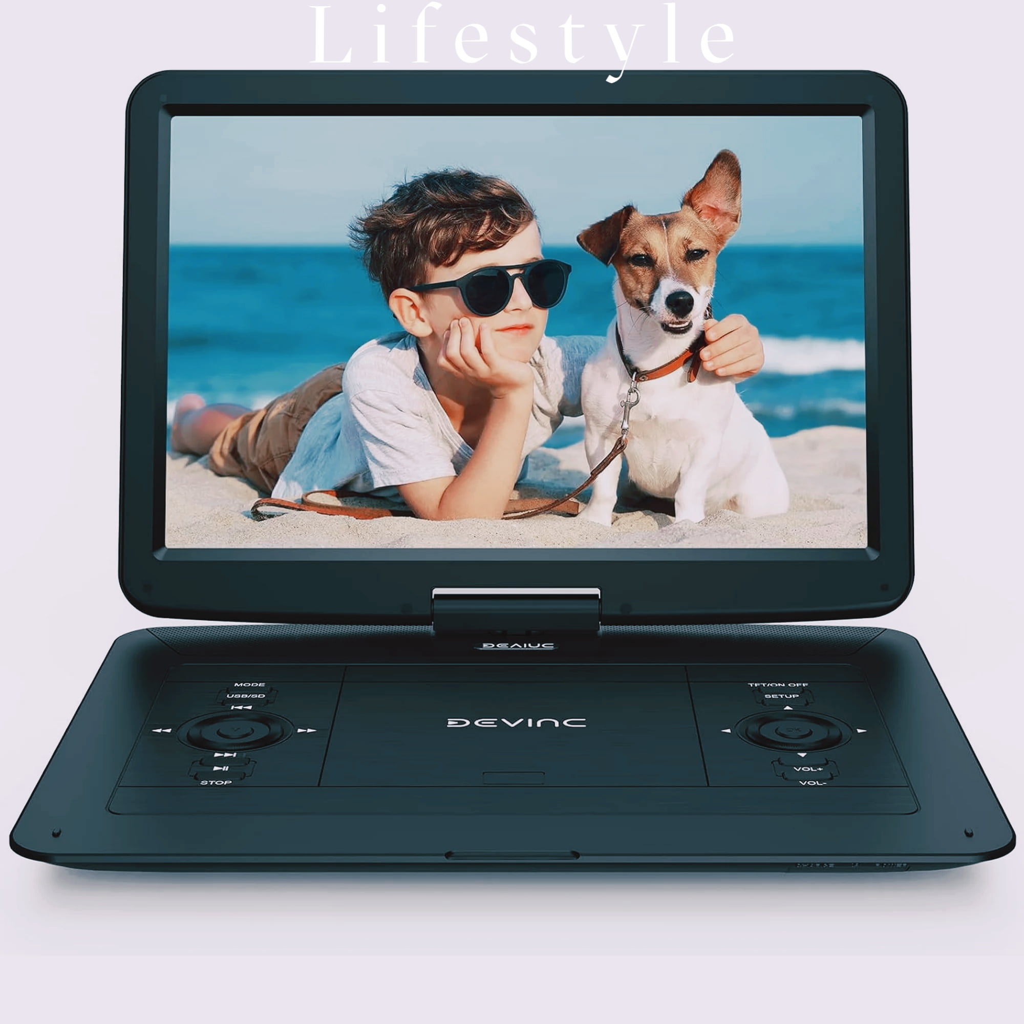 17.9" Portable DVD Player-With 15.6" HD Swivel Screen, Support Multiple ...