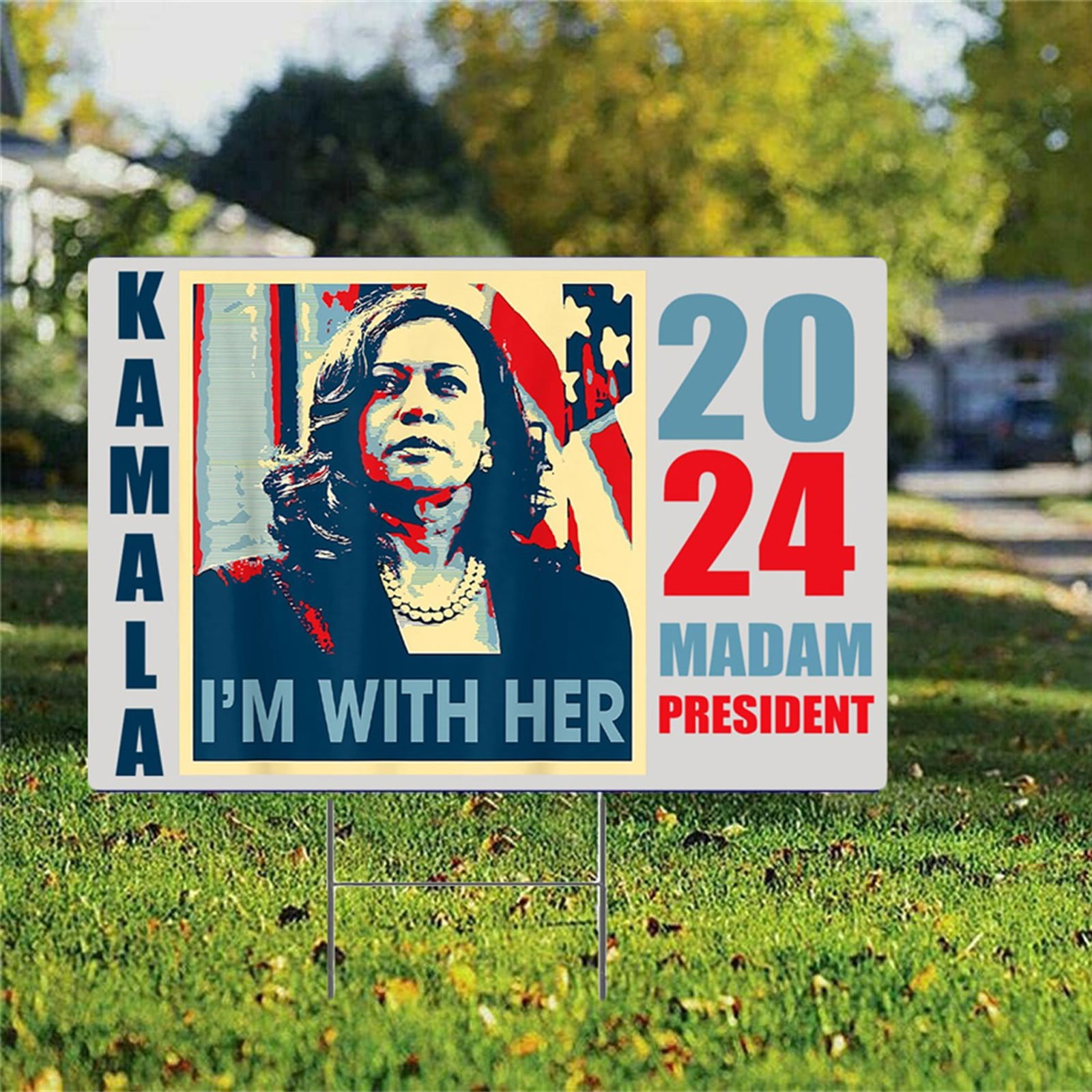 17.99x12.01 Inch Harris Waltz Yard Sign 2024 Yard Sign with H-Stakes ...