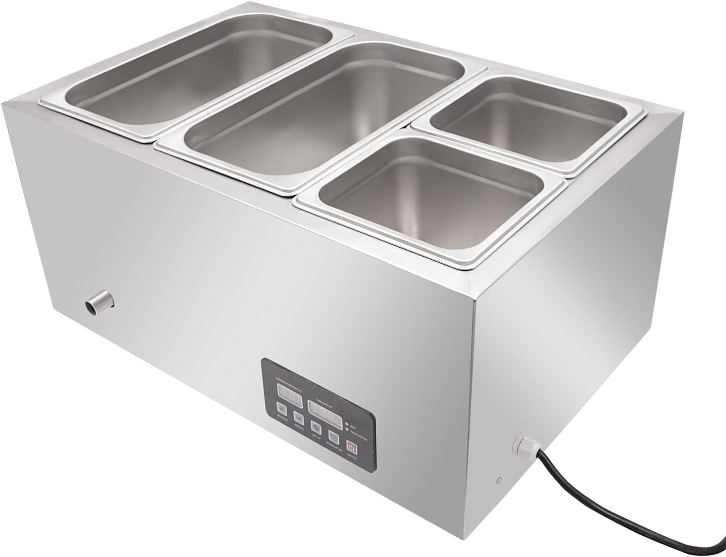 17.9QT Electric Food Warmer, 4-Pan Steam Table Stainless Steel Bain ...