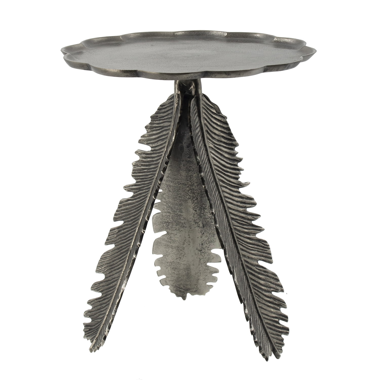 17" Antique Silver Leaf Side Table - Walmart.com