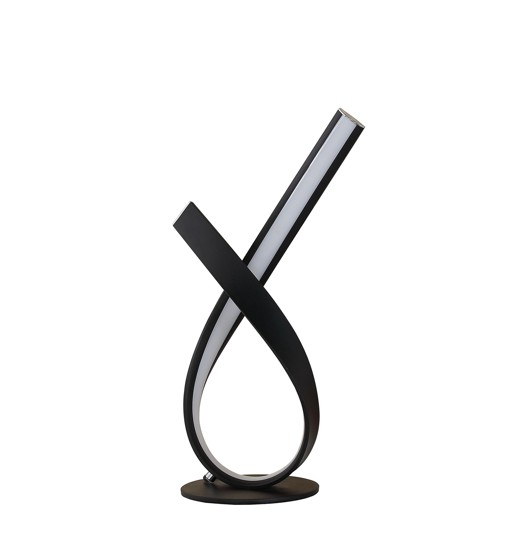 17â€ Black Abstract Ribbon Metal Lamp With UV Light - Walmart.com
