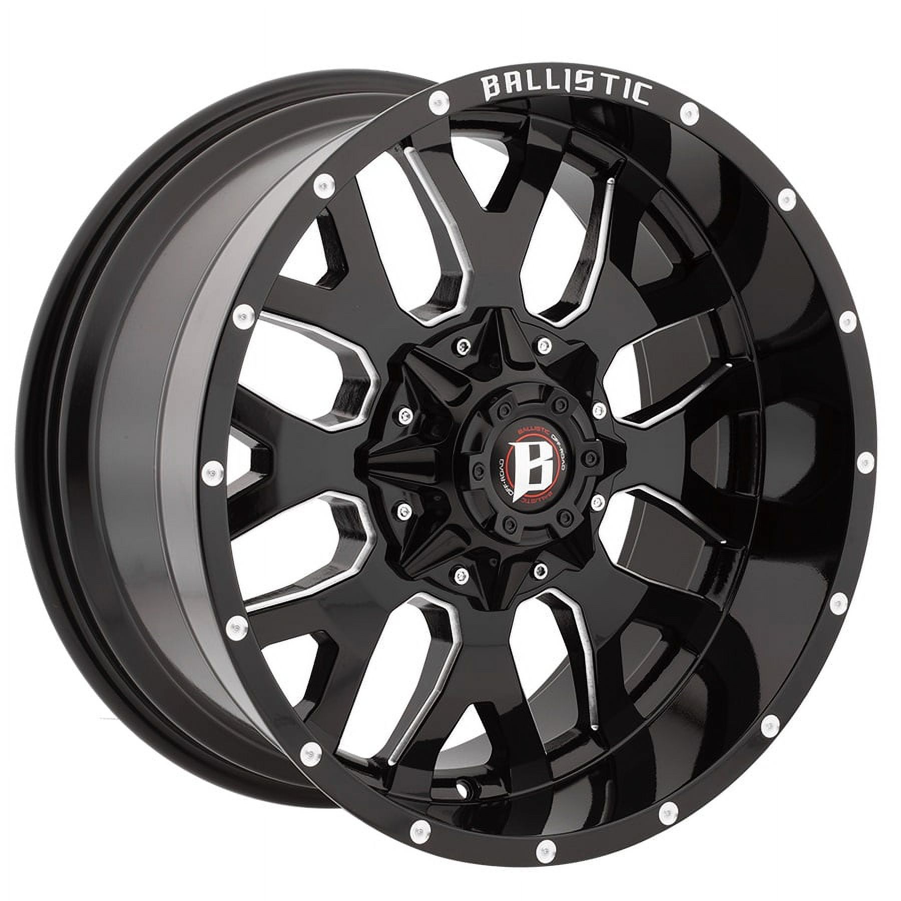 17" Black With Natural Windows 853 Tank Wheel by Ballistic Wheels ...