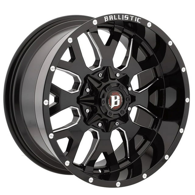 17" Black With Natural Windows 853 Tank Wheel by Ballistic Wheels ...
