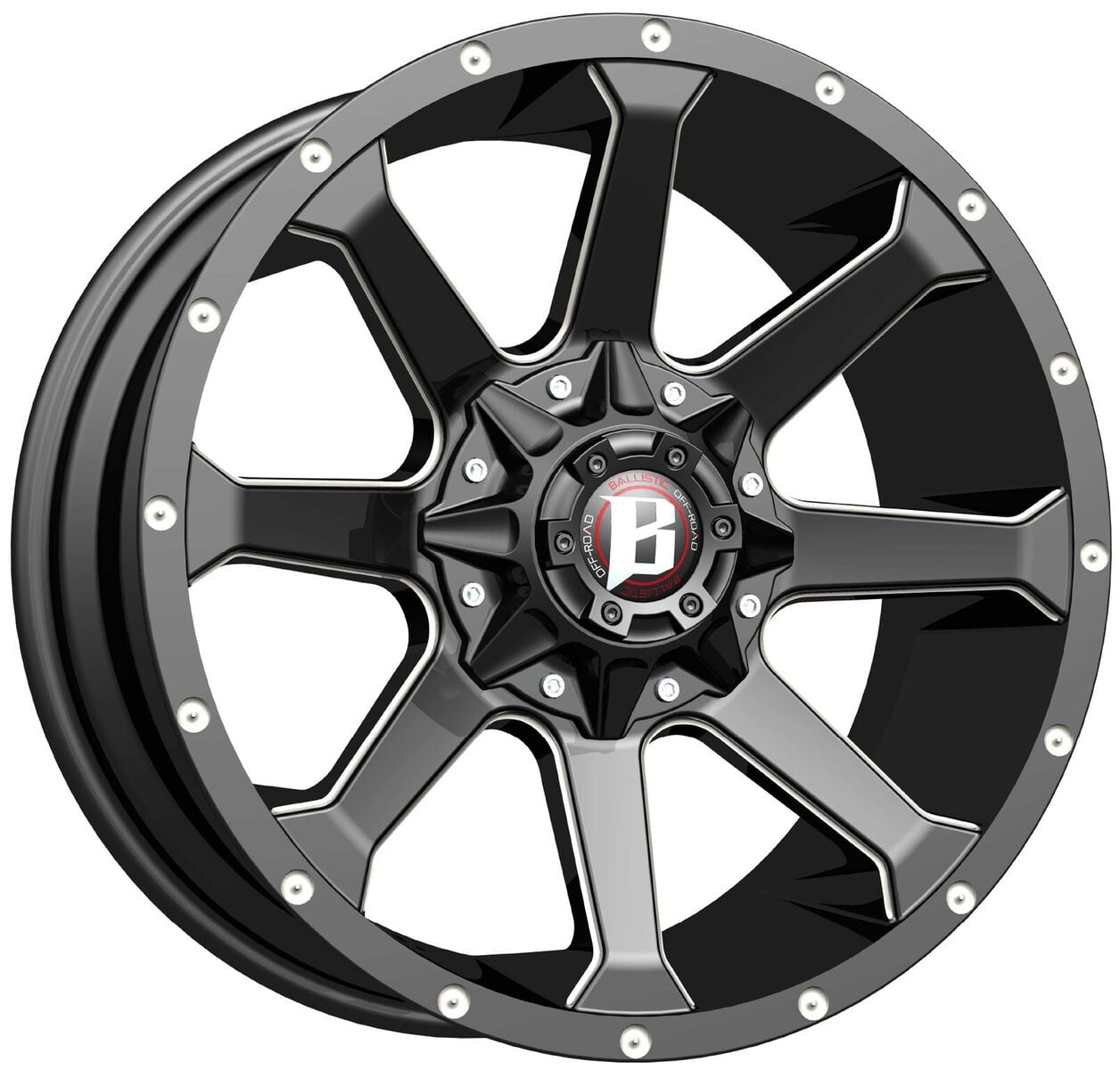 17" Black With Natural Windows 971 Hawk Wheel by Ballistic Wheels ...