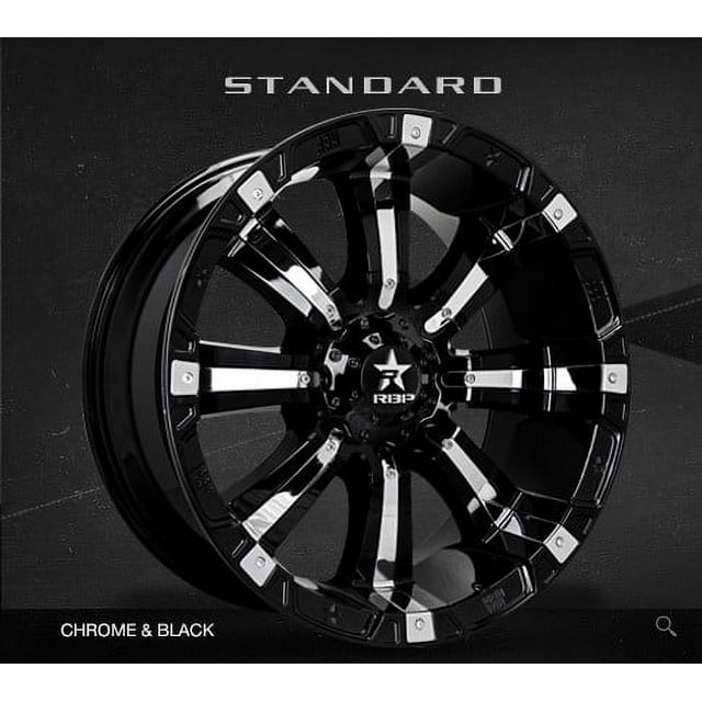 17" Black With Silver Inserts 94R Wheel by RBP (Rolling Big Power) 94R ...