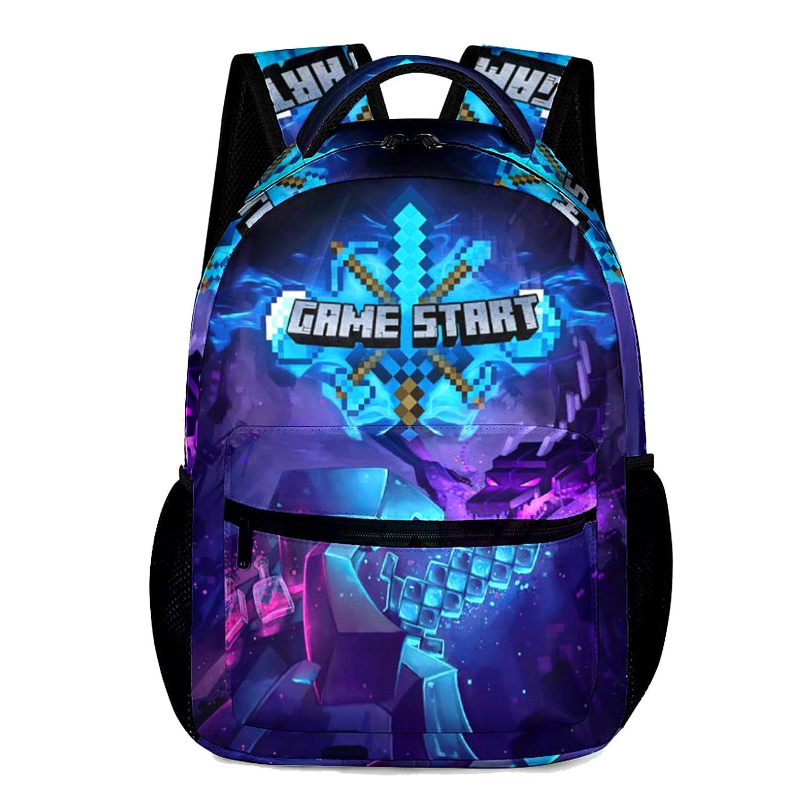 17" Cartoon Minecraft Backpack Laptop Bag Outdoor sports Anime ...