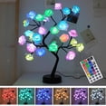 17 Colors Rose Tree Lamp, Color Changing Multicolor LED Table Lamp with ...