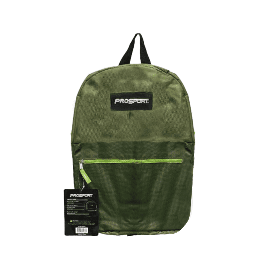 17" Dark Green Backpack With Lime Green Zipper - Walmart.com