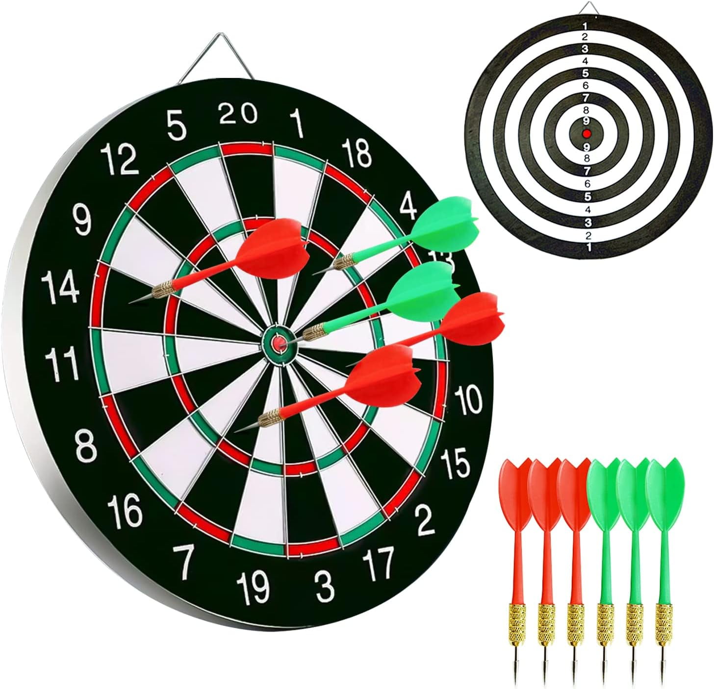 HomeNite, 17'' Dart Board, Sisal Bristle, Includes 6 Steel-tip Darts ...