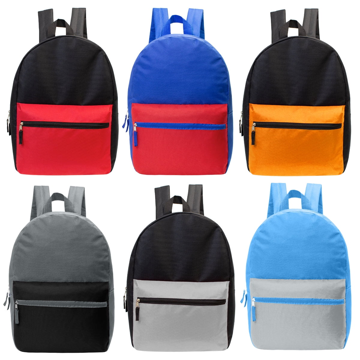 17" Deluxe Backpack in Assorted Colors- Bulk Case of 24 - Walmart.com
