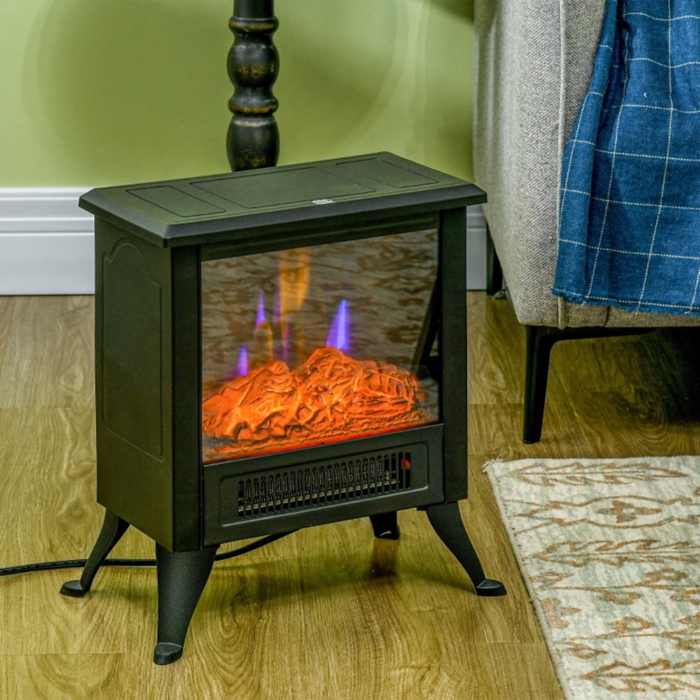 17" Electric Fireplace Stove with Two Heating Modes, Freestanding Fire ...