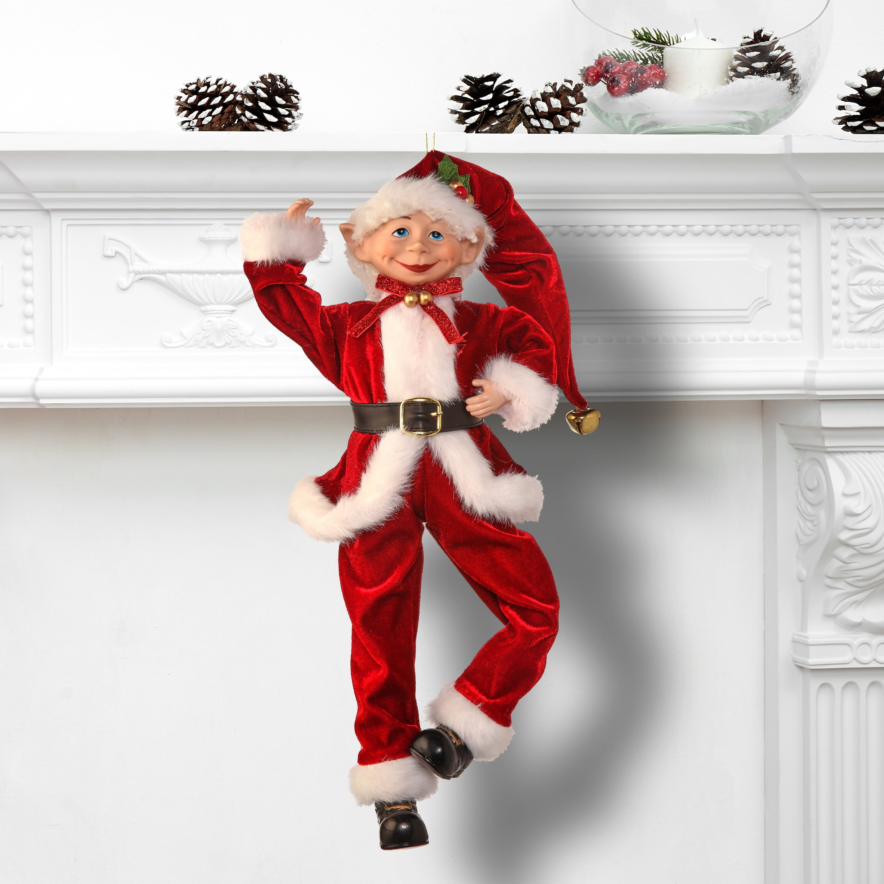 17" Fabric Traditional Bendable Elf Ornament - Walmart.com