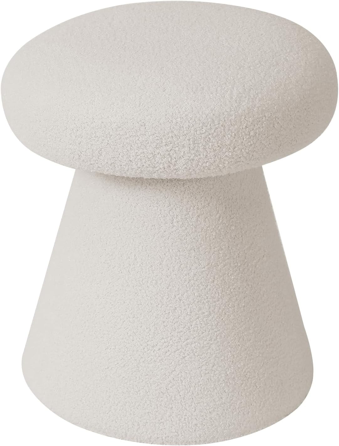 17" Foot Stool Ottoman, Mushroom Vanity Stool Velvet Round Foot Rest ...