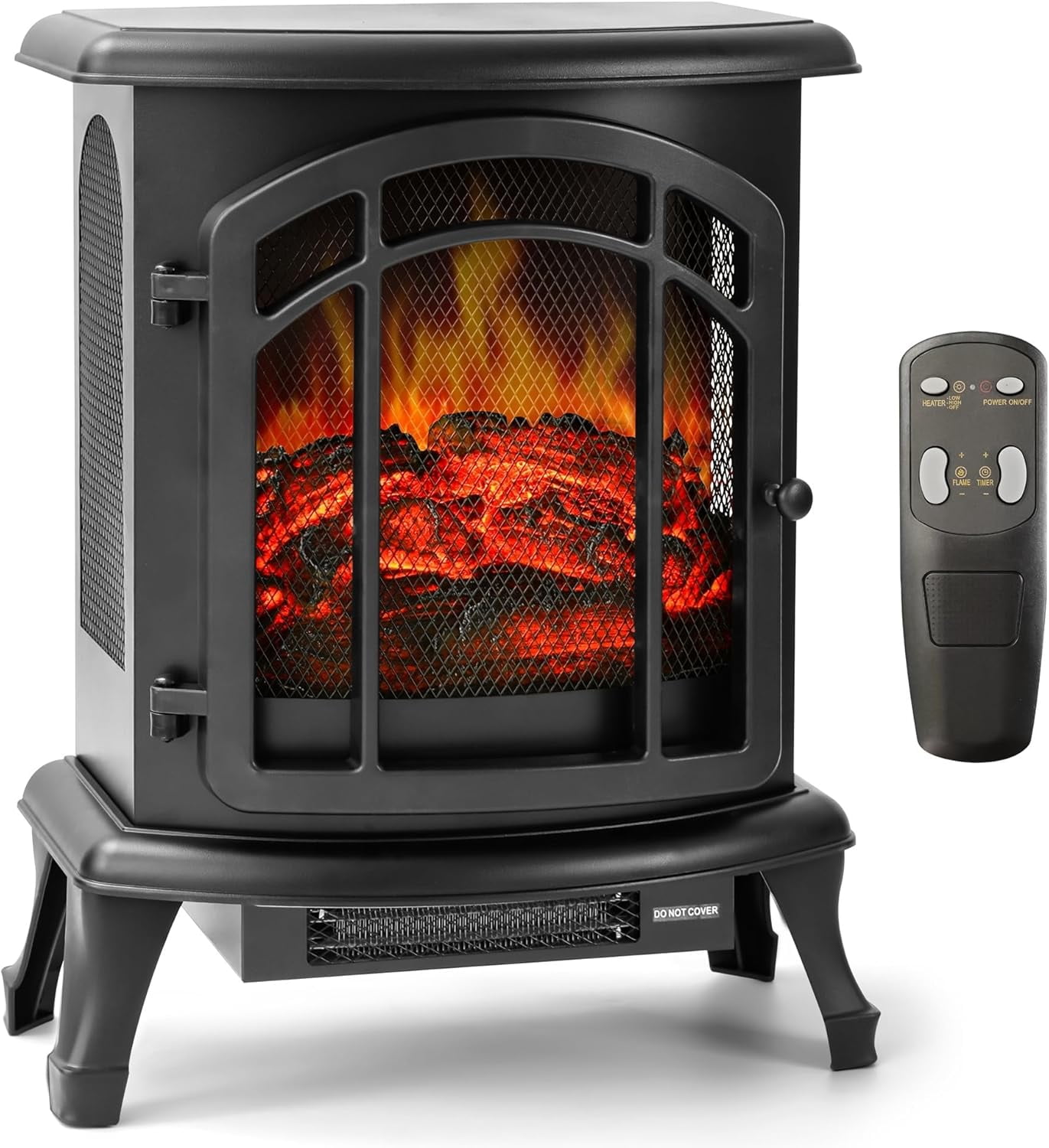 17" Freestanding Electric Fireplace Heater - Infrared Heater with LED ...