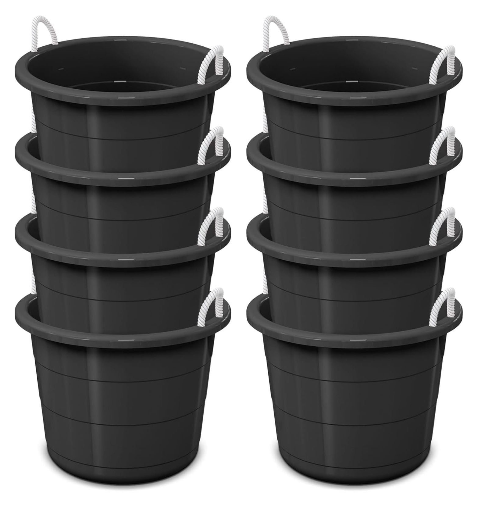 17 Gallon Storage Buckets 8 Pack - Flexible Plastic Containers with ...