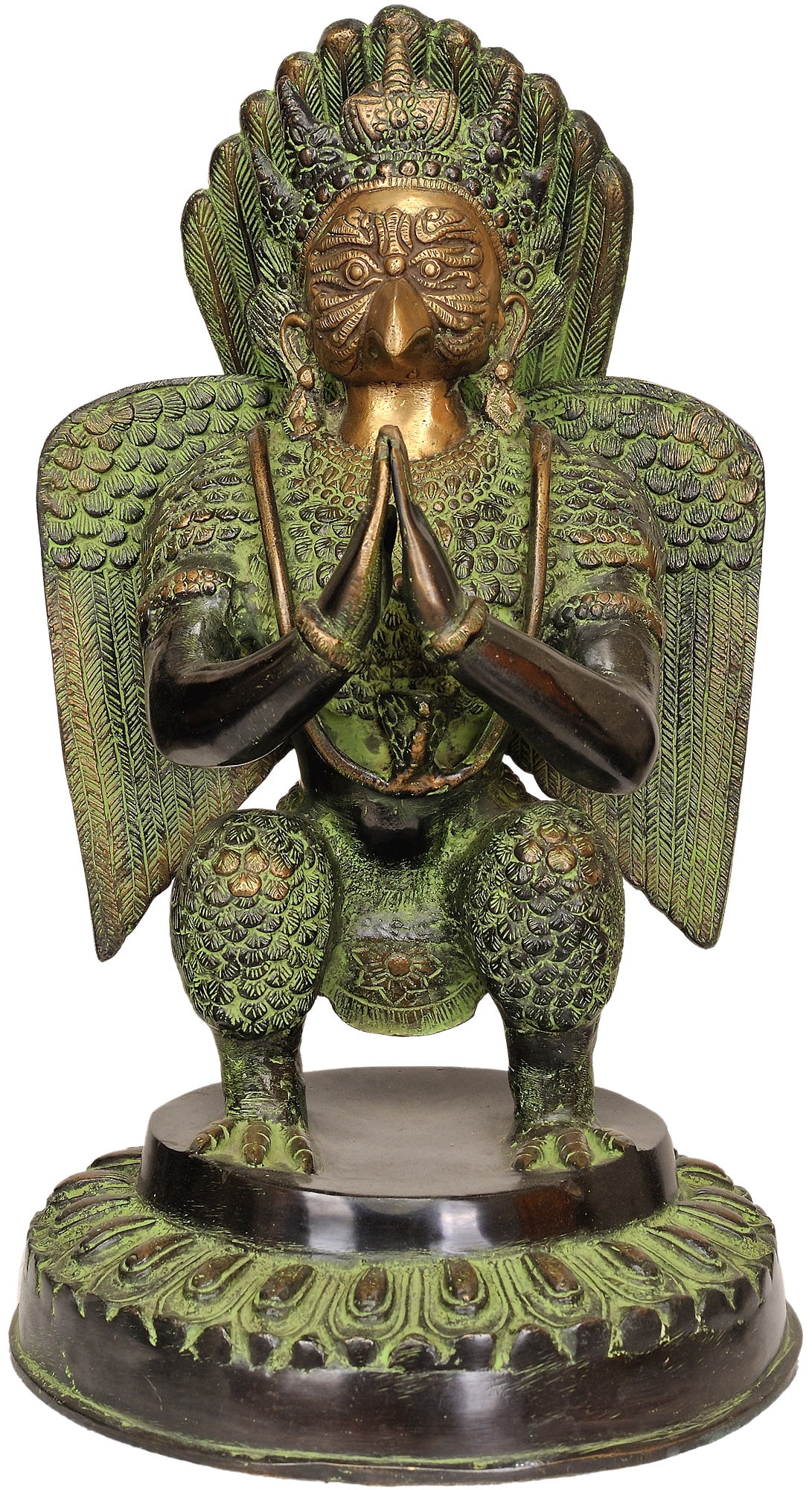 17 inch Garuda Namaskar Mudra Divine Reverence Salutation Brass ...