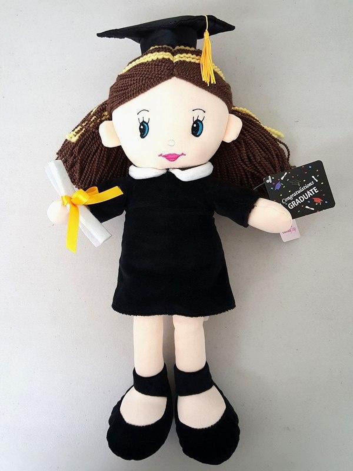 17" Graduation Cute Girls Doll 3D with Cap, Gown and Diploma Plush [Toy ...