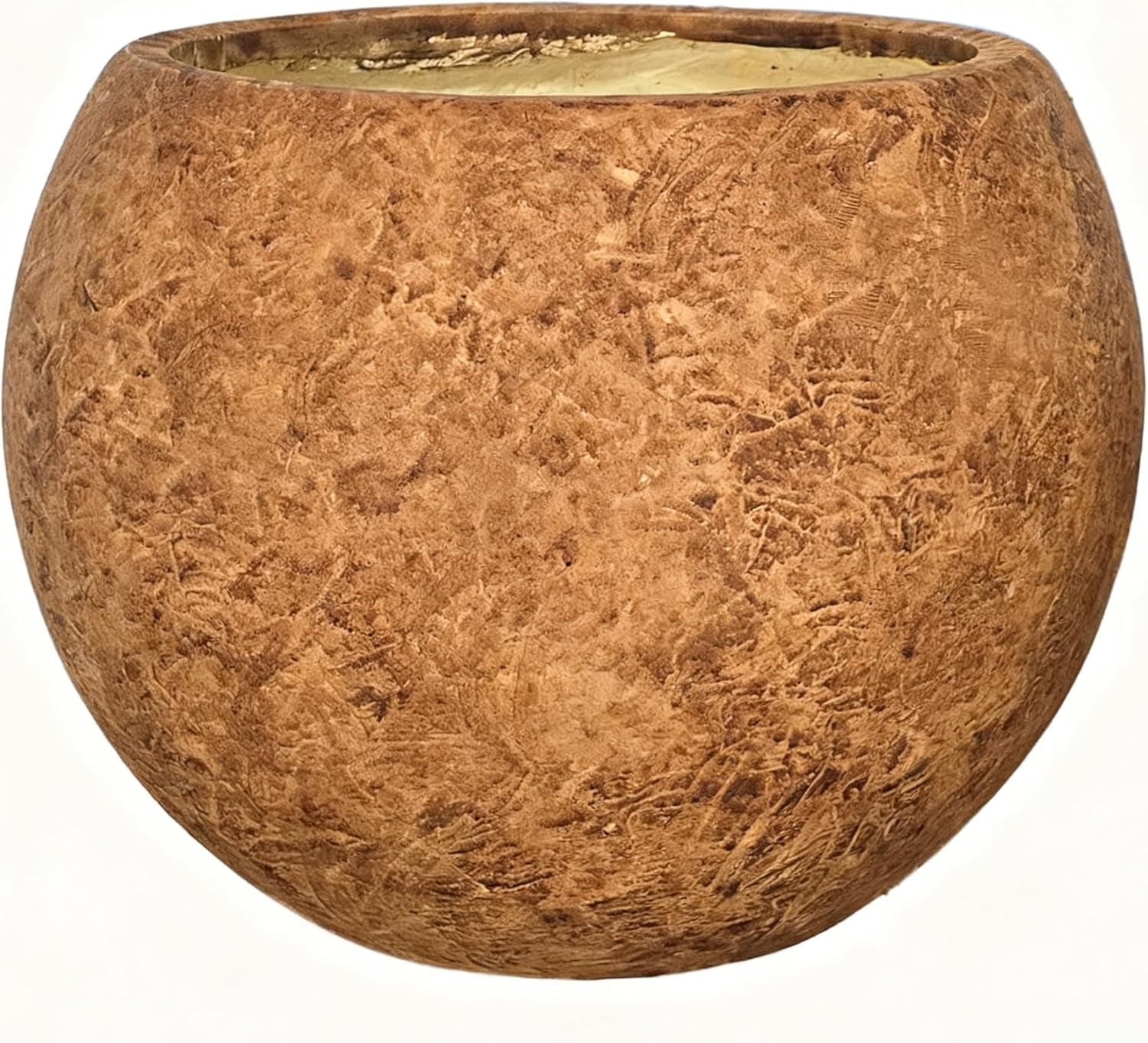 17 H x 21" Dia (15" Pot Opening) Round Fiberstone Planter with Drainage ...