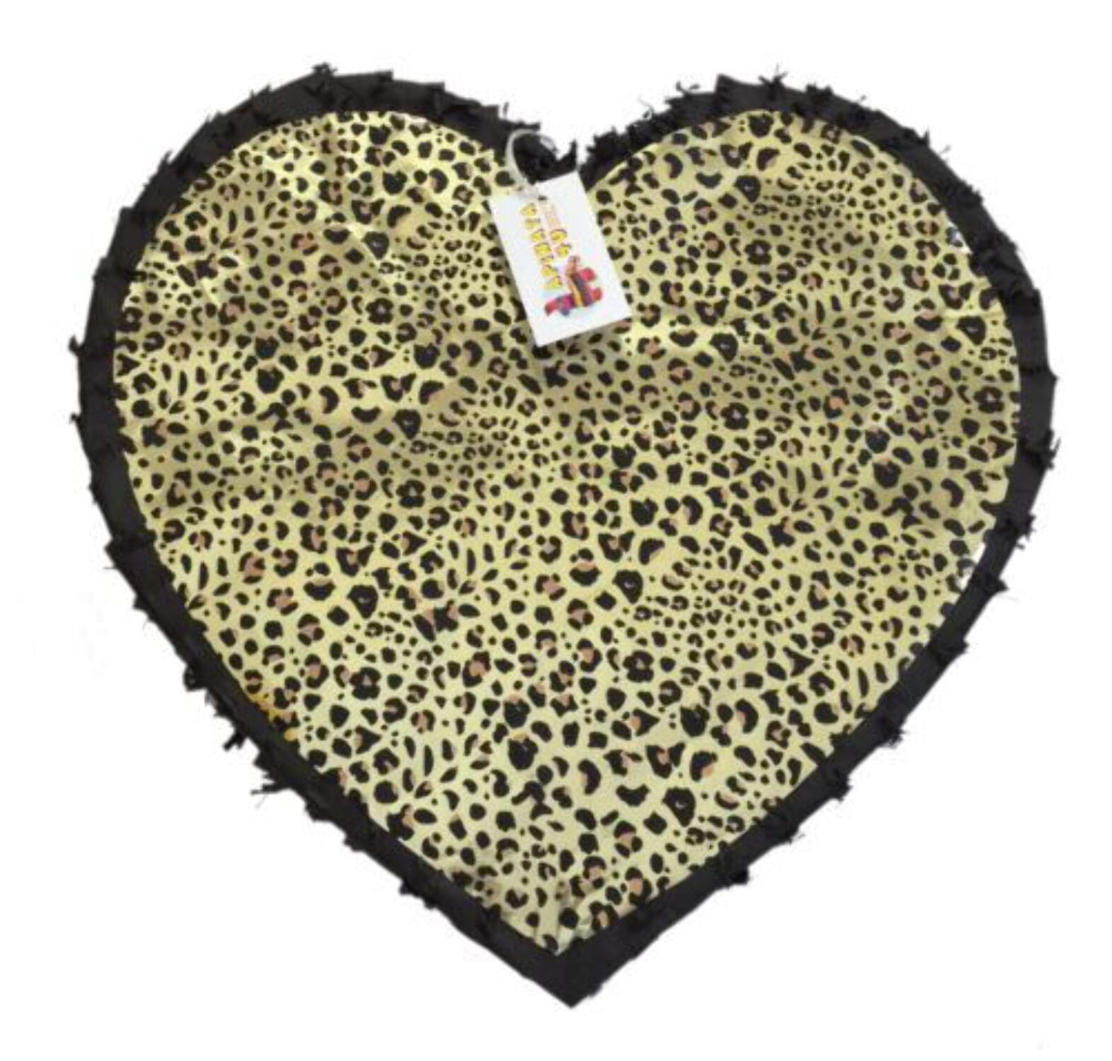 17" Heart Pinata Black & Leopard Print Diva Party Supplies Cheetah ...