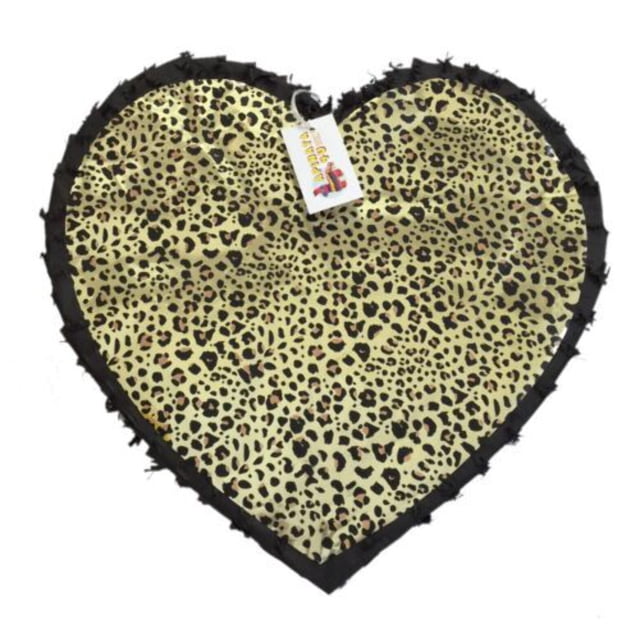 17" Heart Pinata Black & Leopard Print Diva Party Supplies Cheetah ...