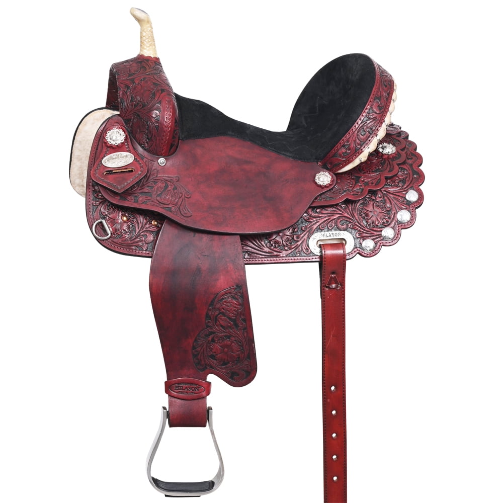 17 In Flex Tree Western Horse Saddle American Leather Trail Barrel ...