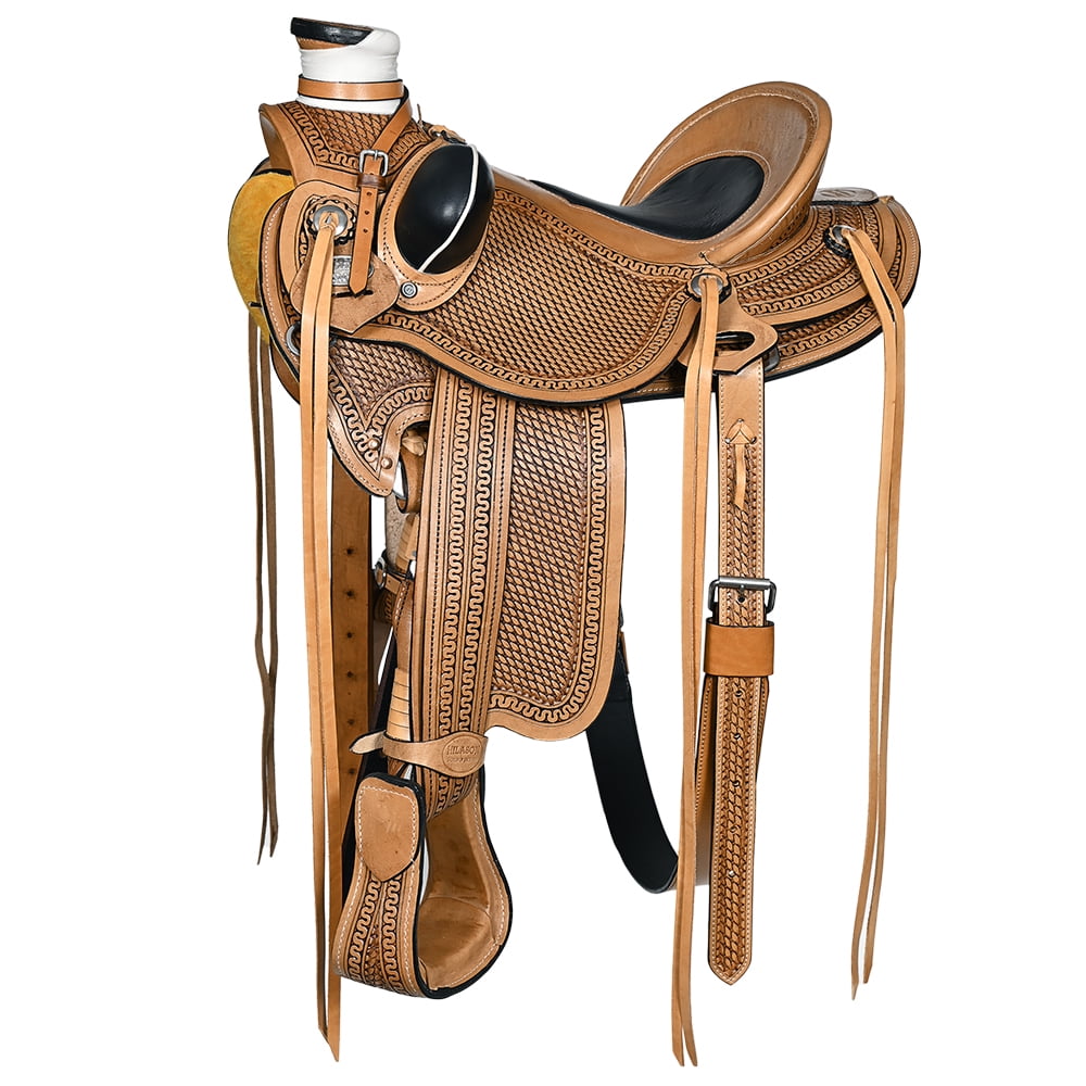 17 In HILASON Western Horse Wade Ranch Roping American Leather Saddle Brown - Walmart.com