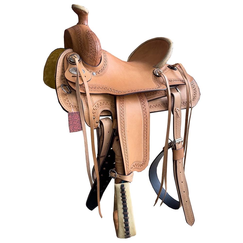 Hilason 17 In Western Horse Saddle, American Leather Ranch Roping with ...