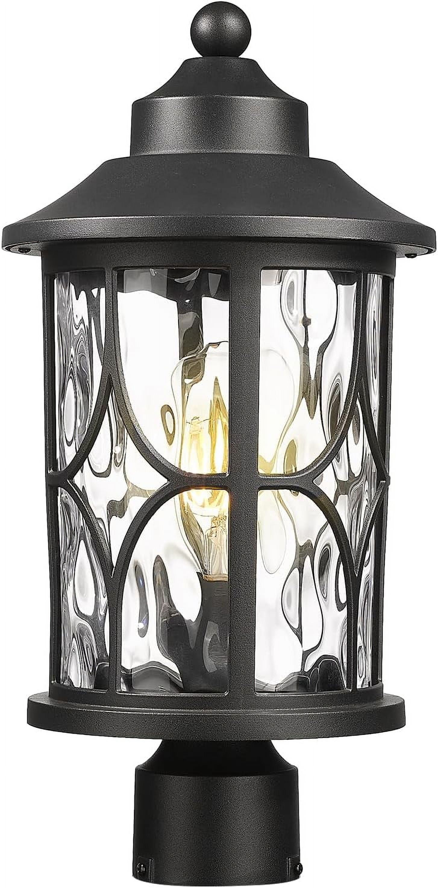 17 Inch Black Outdoor Post Lights, Modern Exterior Pole Light, Lamp ...