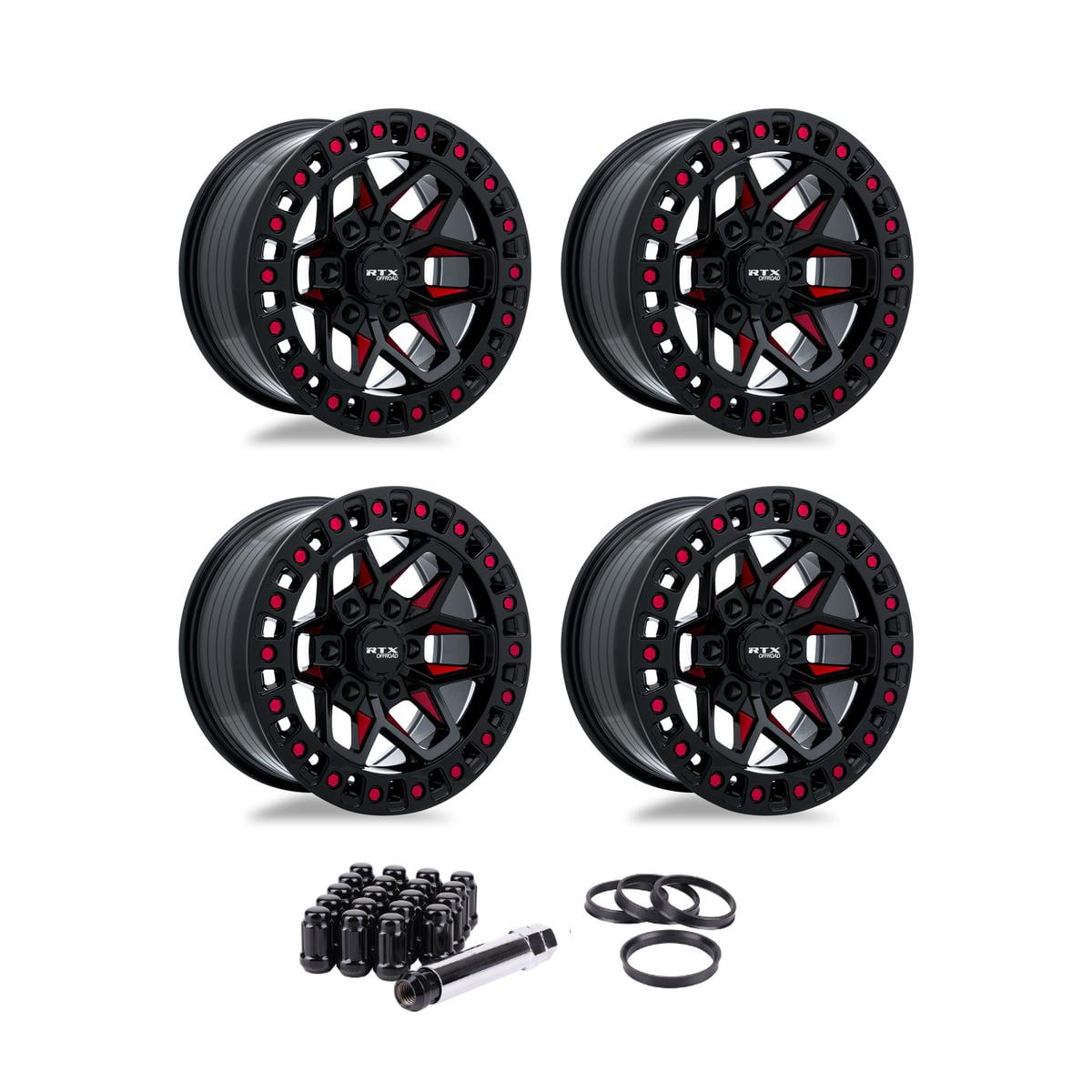 17 Inch Black Red Rims (Set of 4) for 2002-2013 Cadillac Escalade EXT ...