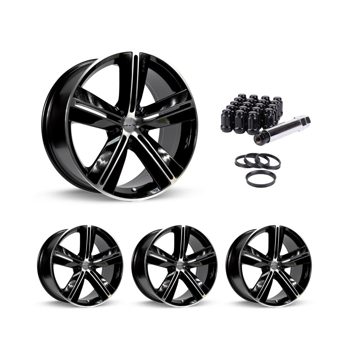 17 Inch Black Rims (Set of 4) for 1986-2002 Cadillac Eldorado, RTX ...