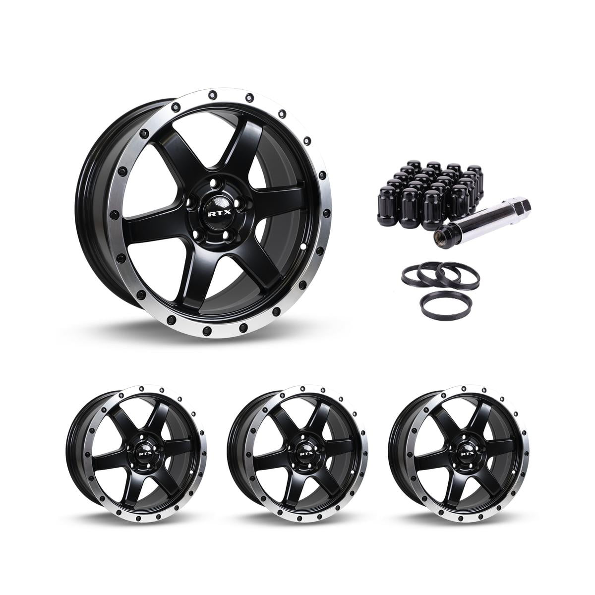 17 Inch Black Rims (Set of 4) for 2006-2011 Cadillac DTS, RTX 83014-DH ...