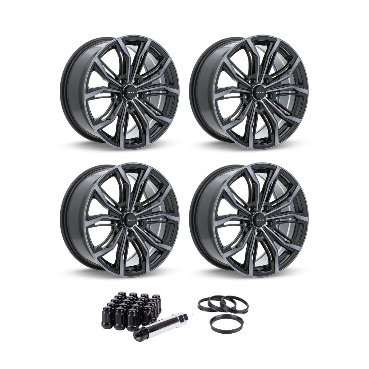 17 Inch Black Rims (Set of 4) for 2020-2024 Cadillac CT4, RTX 82434-DA ...