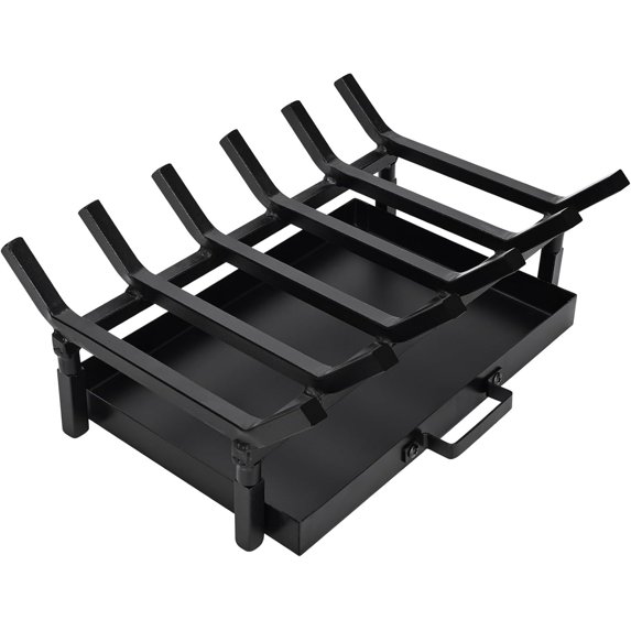 17 Inch with Fireplace Tray Ash Pan,Fireplace Log Holder,Easy-Assembly ...
