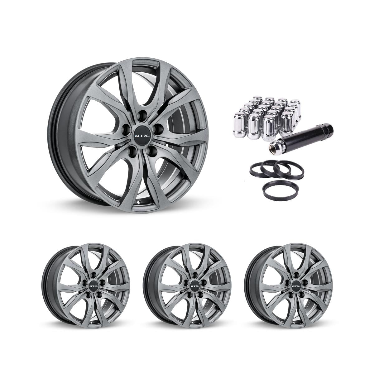 17 Inch Granite Rims (Set of 4) for 2022-2024 Jeep Wrangler, RTX 82222 ...