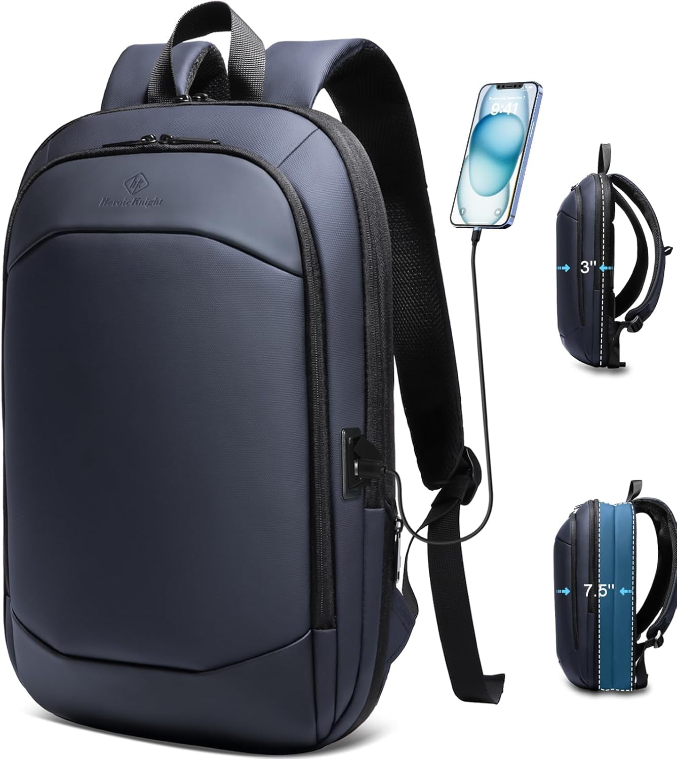 17 Inch Laptop Backpack Slim Expandable Business Travel Backpack Water ...
