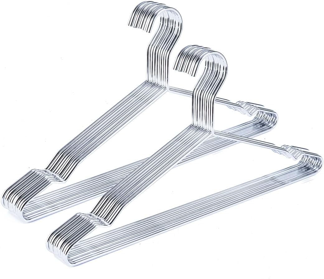 17 Inch Metal Clothes Hanger 20 Pack, 4.0mm Heavy Duty Shirt Blouse ...