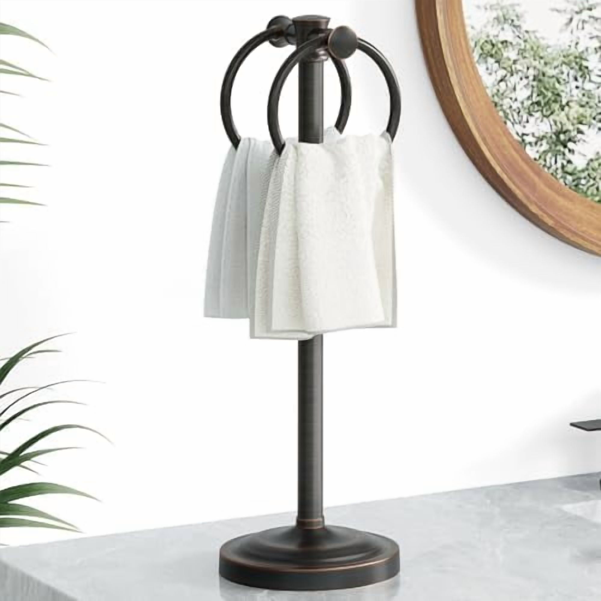 17 Inch Oil Rubbed Bronze Stainless Steel Free Standing Towel Rack Bar ...