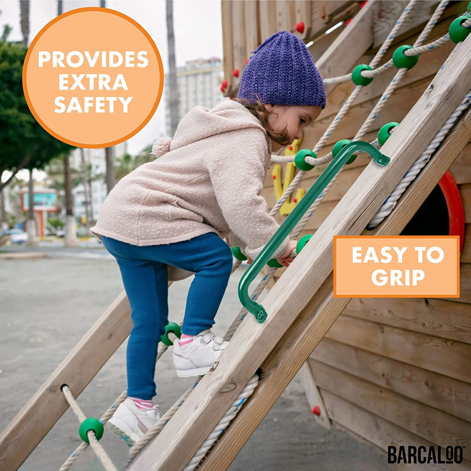 17 Inch Playground Safety Handles ¬ñ Green Grab Handle Bars for Jungle ...