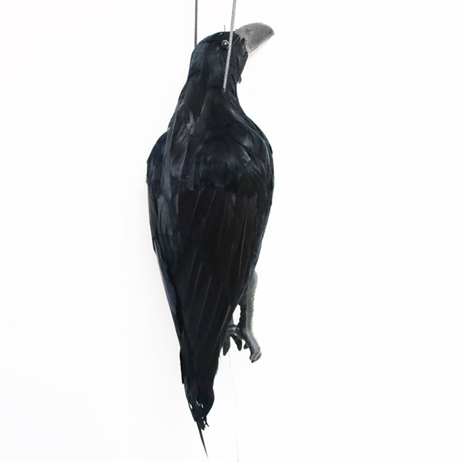 17 Inch Realistic Hanging Dead Crows Decoy Life Size Black Feathered ...