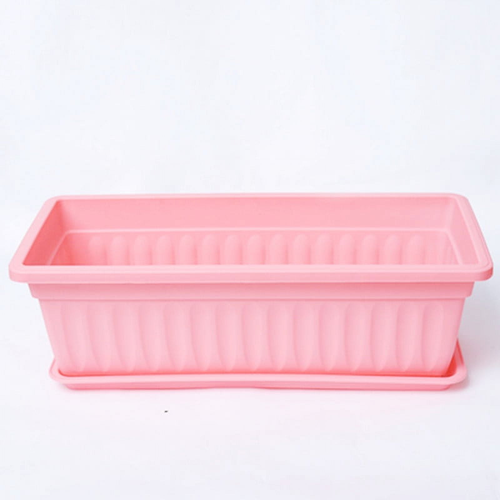 17 Inch Rectangular Plastic Thicken Planters with Trays - Window ...