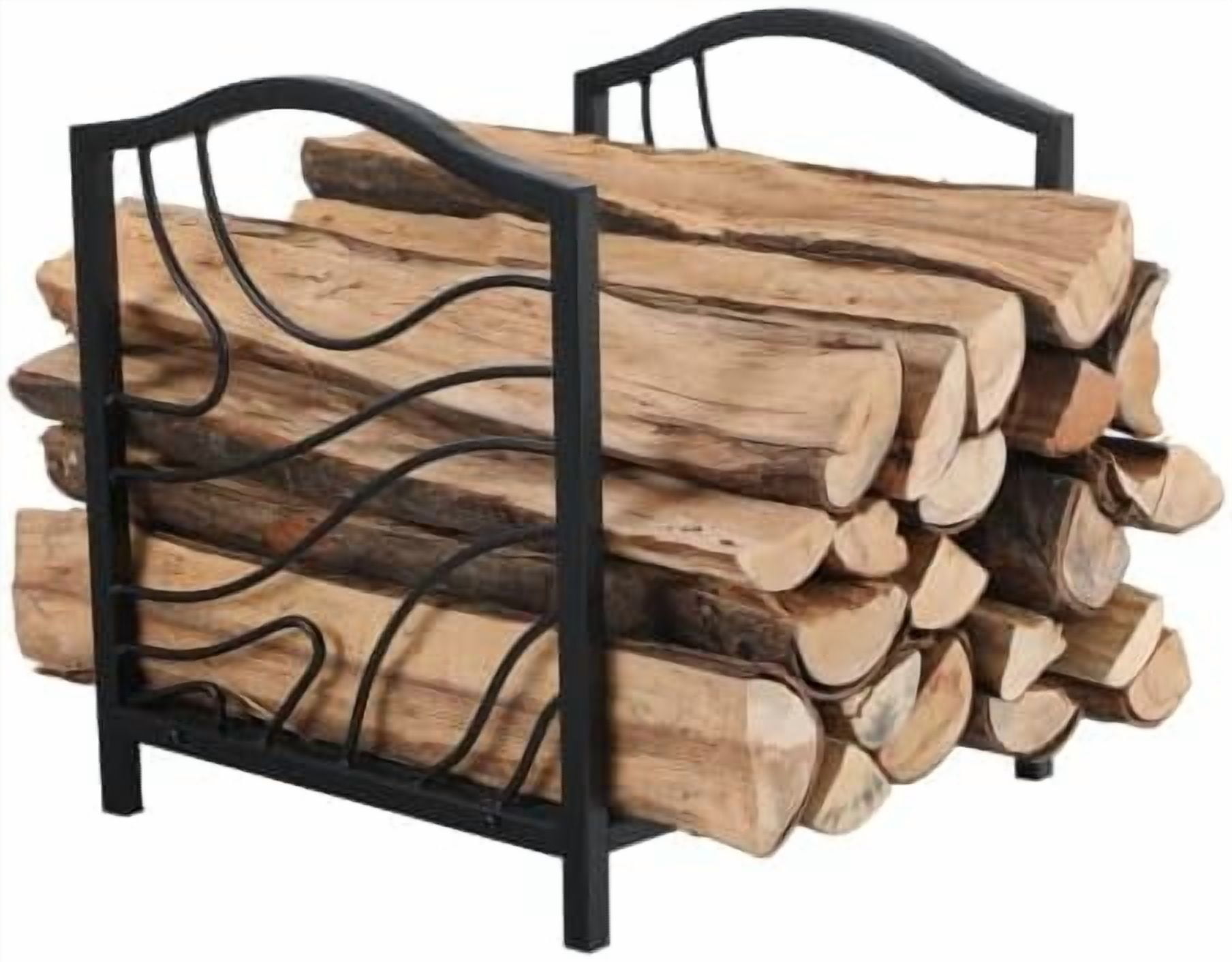 17 Inch Small Firewood Rack Indoor/Outdoor Metal Firewood Holder ...